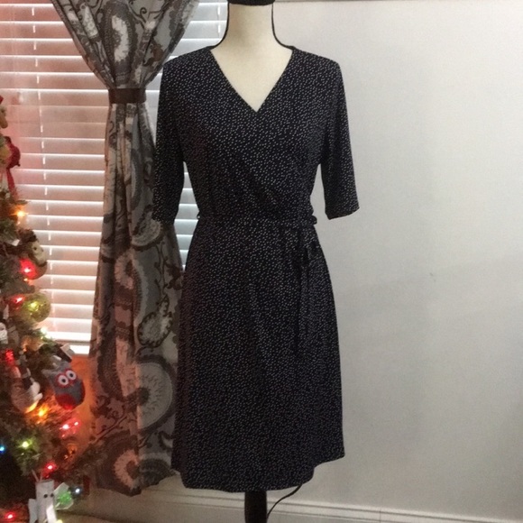 Gilli | Dresses | Gilli Navy Polka Dots Faux Wrap Maternity Dress ...